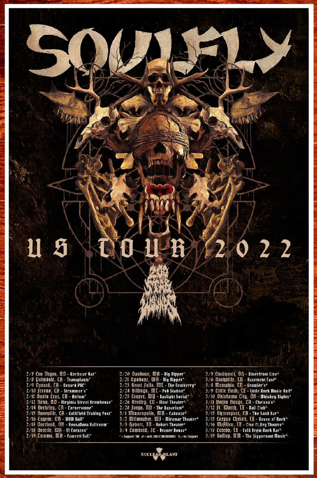 SOULFLY 2022 Tour Ltd Ed RARE Poster +BONUS Metal Poster! SEPULTURA ...
