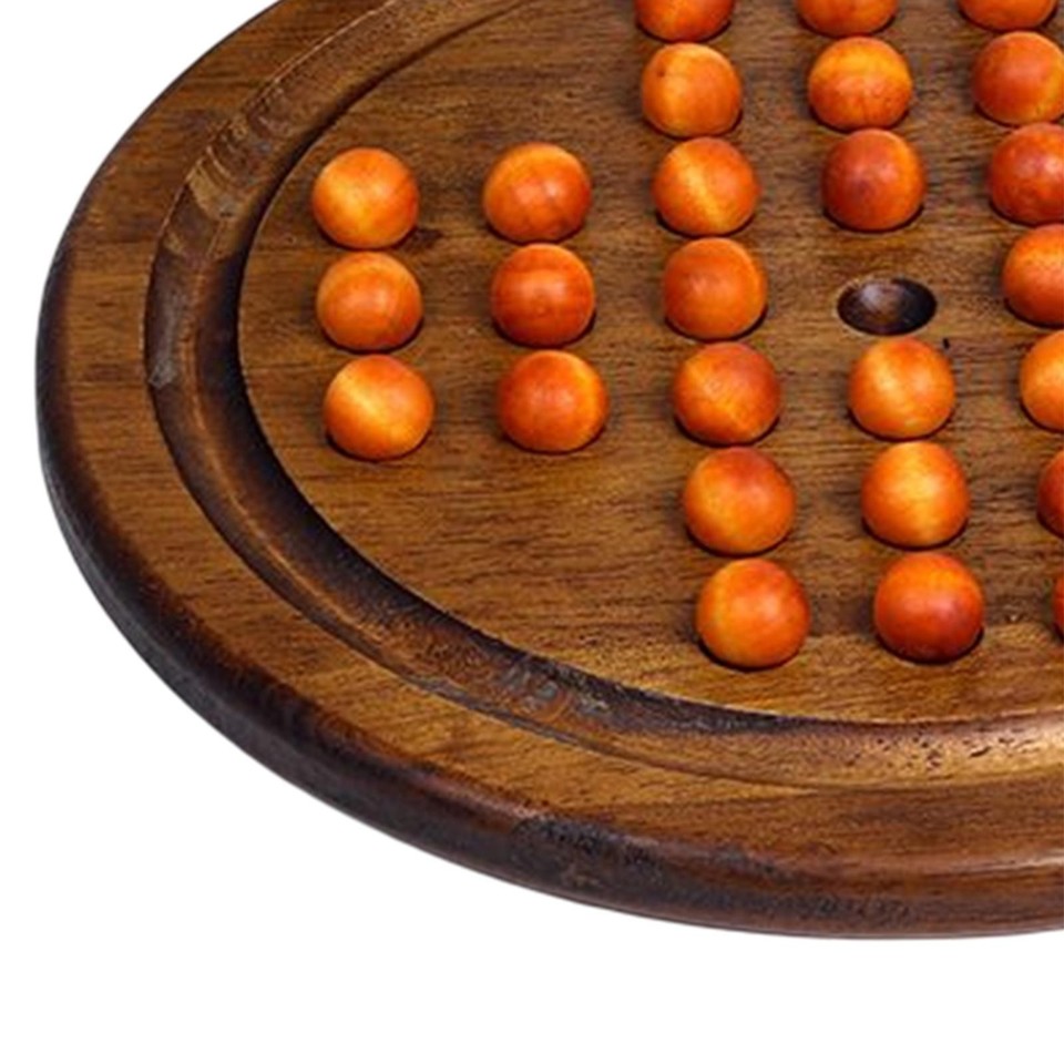 Wooden Solitaire Game Puzzle for Two Players Educational Toy Board Game ...