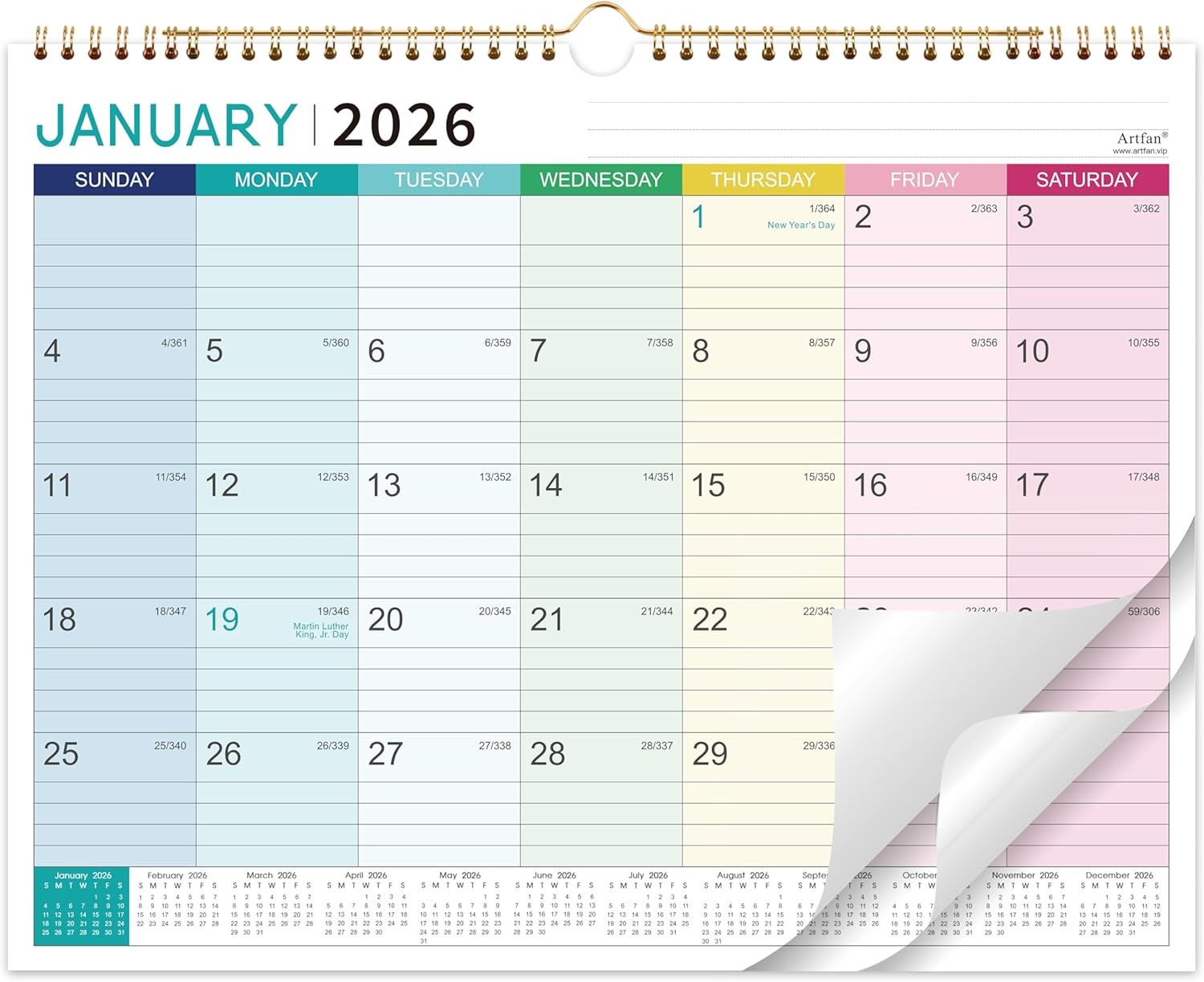 2026 Calendar - 2026 Wall Calendar, January 2026 - December