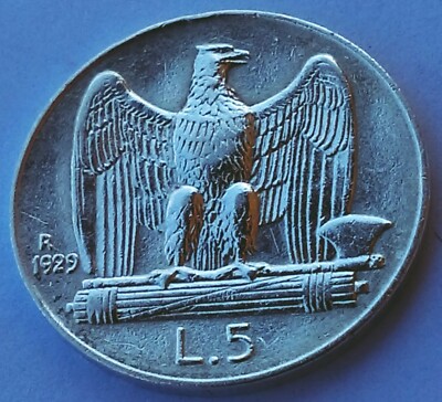 5 Lire 1929 R. King Vittorio Emanuele III, silver (.835) Italy silver coin L 5 ! | eBay