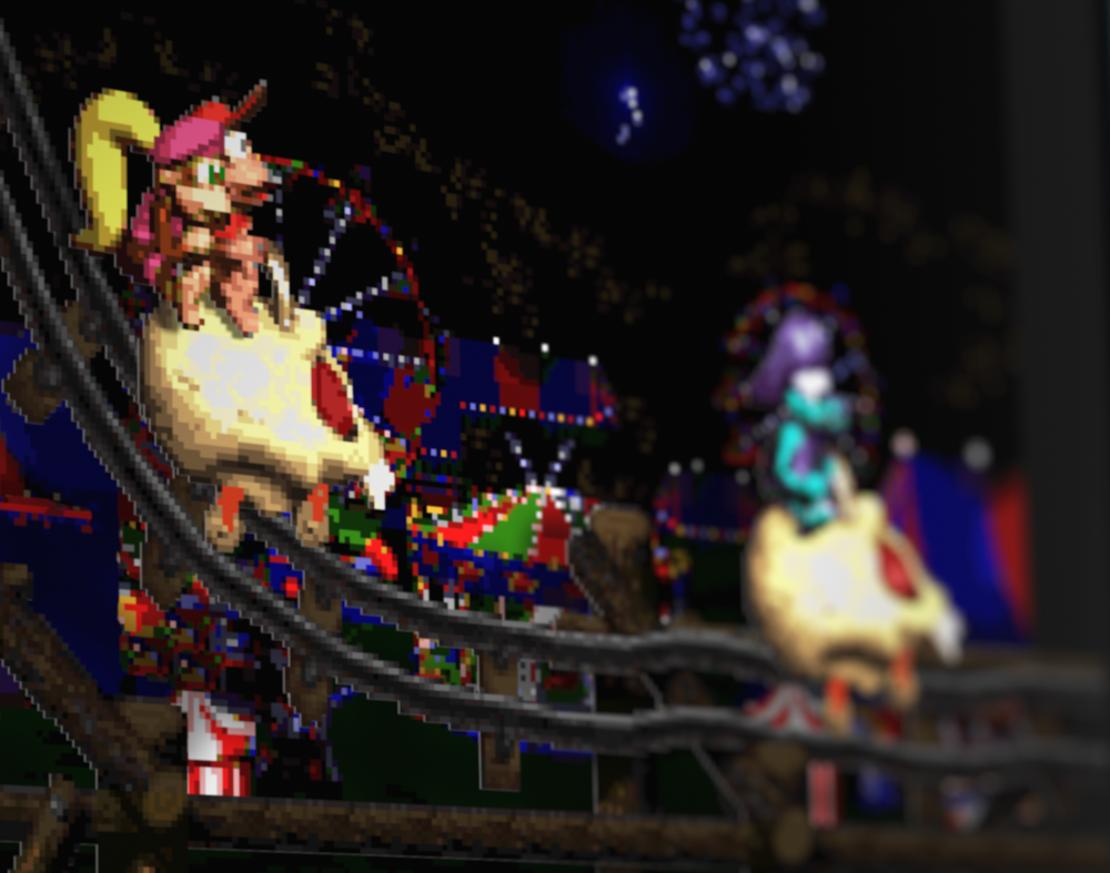 Donkey Kong Country 2 (Rickety Race) - 3D Shadow Box Frame (9" x 9 ...