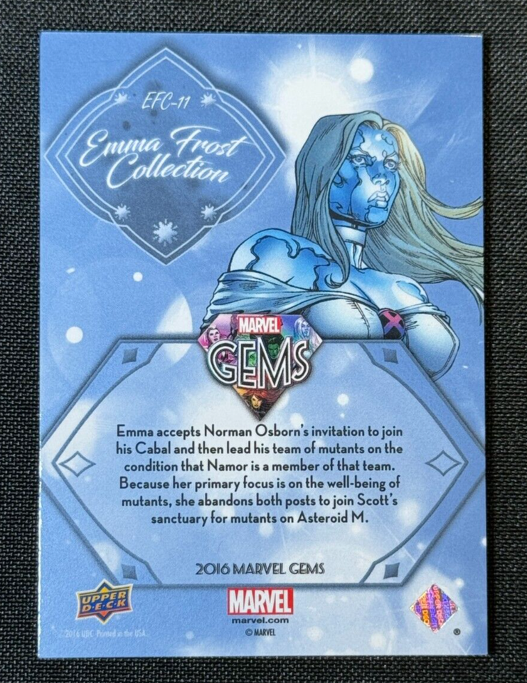 Emma Frost Collection 2016 Upper Deck Marvel Gems #EFC-11 | eBay