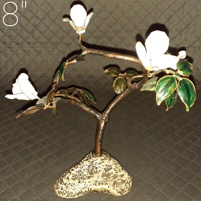 Vintage Bonsai Tree Sculpture Enamel Bronze Signed By Artist P ...