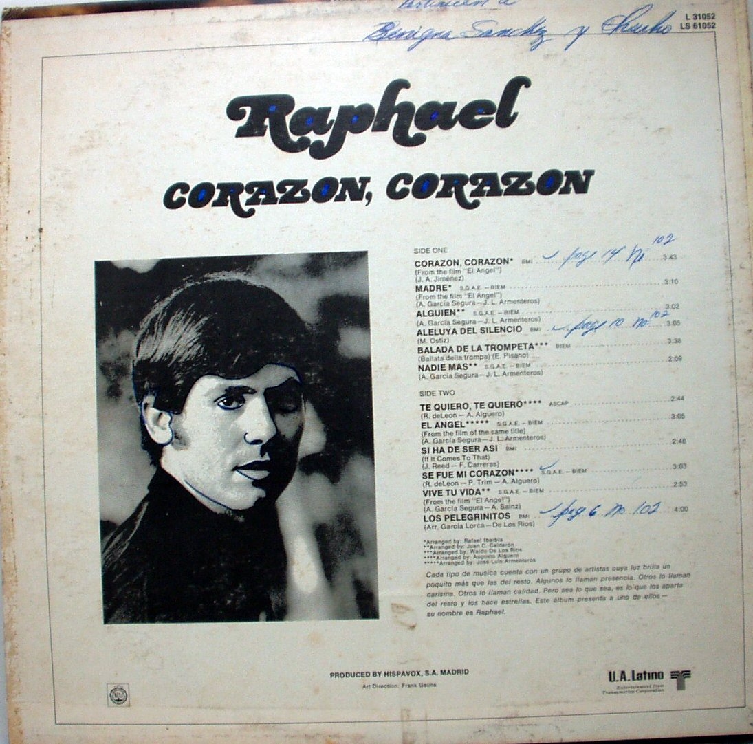 Raphael Corazon Corazon LP | eBay