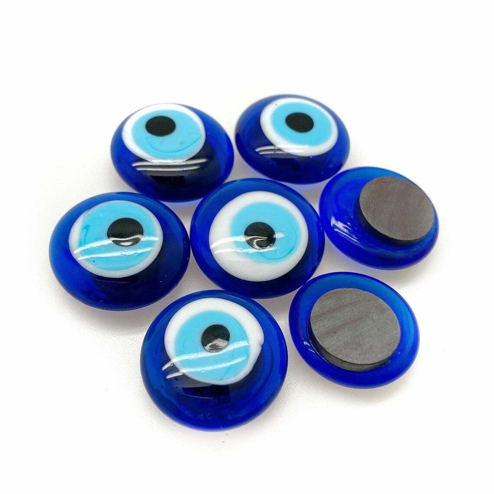 Evil Eye Blue Glass Magnet Wedding Favors Good Luck Charm 4.5 cm Fridge ...