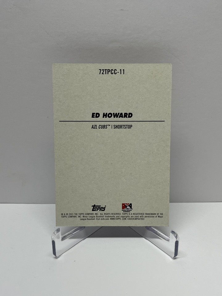 ED HOWARD 2021 Topps Heritage Minor 1972 Pack Cover Card AZL Cubs ...