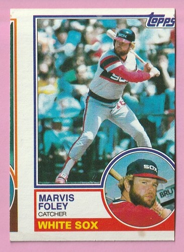 1983 Topps Baseball Card #409 Marvis Foley White Sox MISCUT OddBall ...