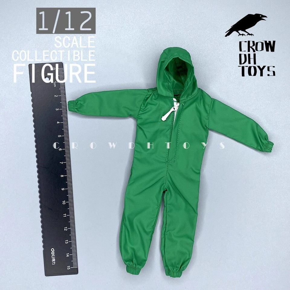 CROWDHTOYS 1/12 Scale Soldier Green Jumpsuit Model Fit 6'' Action ...