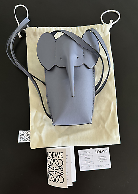 Loewe Elephant Pocket in Leather with Strap, Atlantic Blue Loewe Elephant Pocket in Leather with Strap, Atlantic Blue