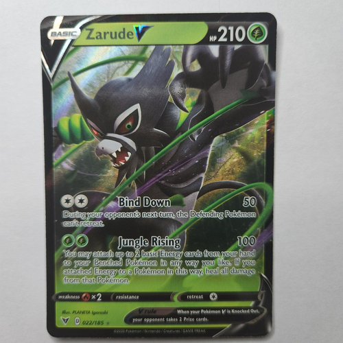 Pokemon Card Zarude V 022/185 - Vivid Voltage 2020 Full Art Foil Rare ...