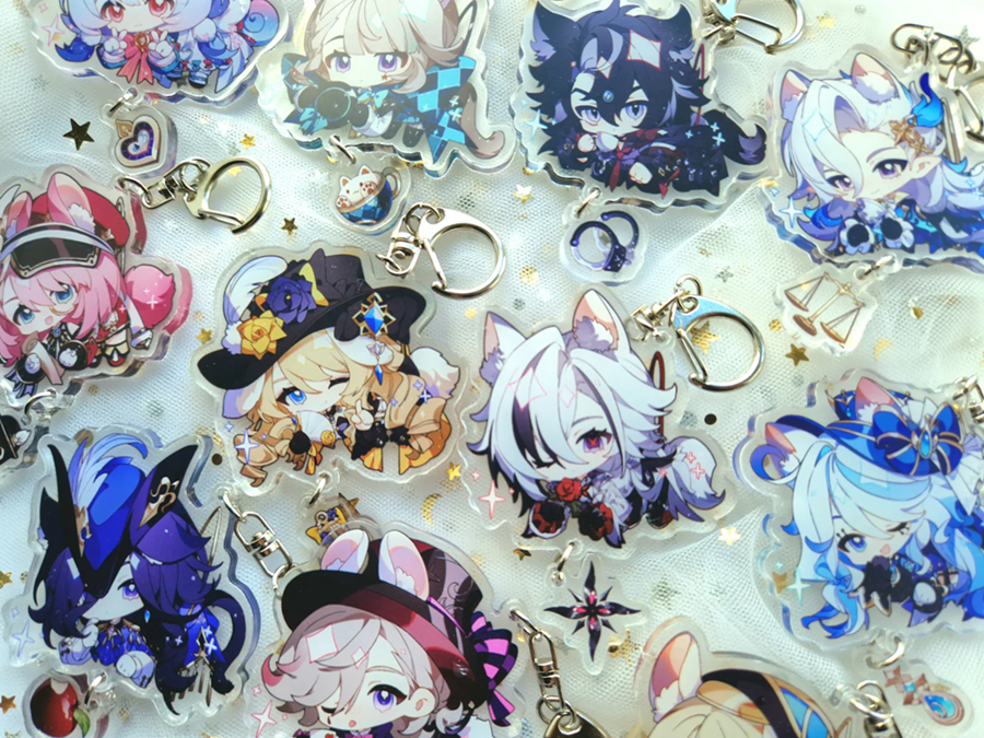 Genshin Impact Wriothesley Neuvillette Focalors Furina Lyney Keychain ...