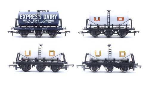 DAPOL/ HORNBY/ WRENN 'OO' GAUGE RAKE OF 4 ASSORTED 'UNITED DAIRIES ...