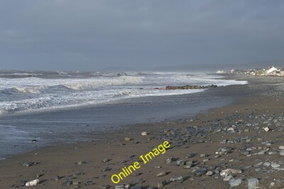 Photo 6x4 Breakers and Borth beach Upper Borth Gales of recent days ...
