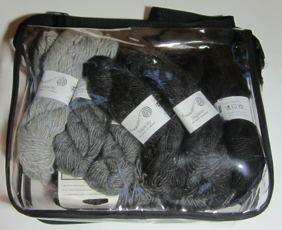 Knitability FELTED KNAPSACK Knitting Yarn Kit Colors BLACK & GREY | eBay