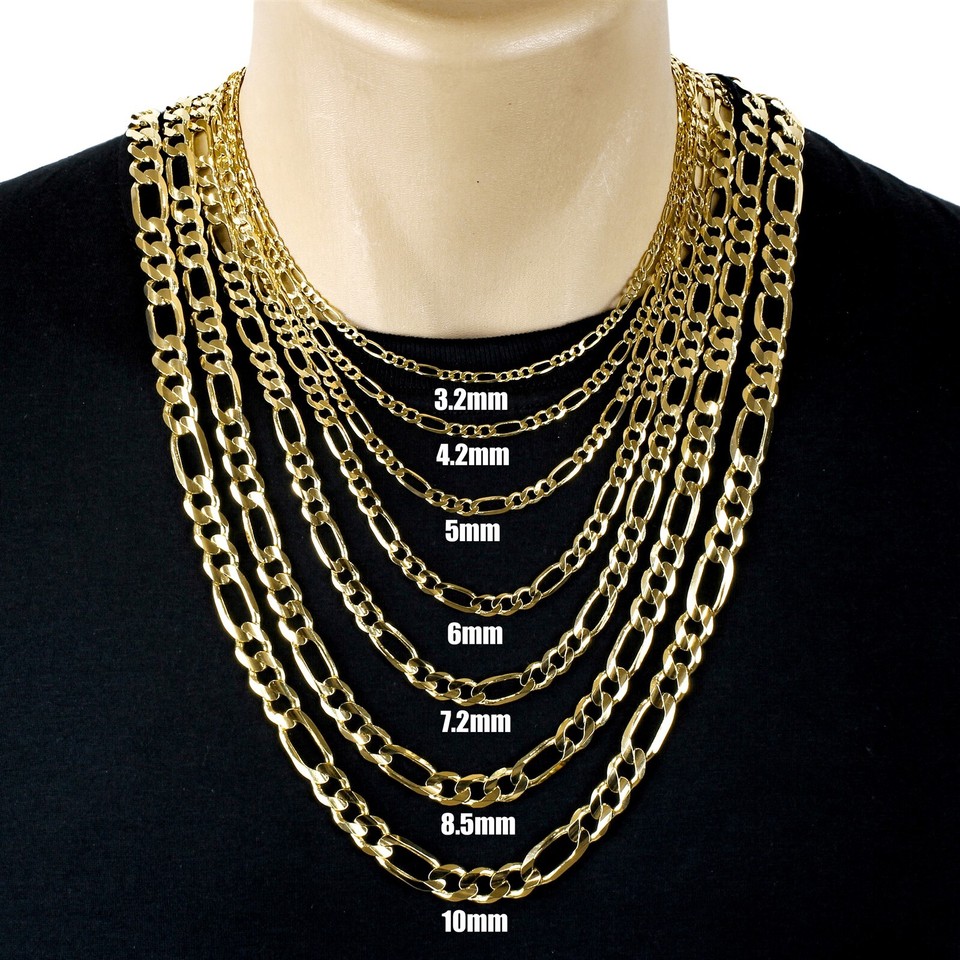 Guaranteed Genuine Solid 10K Gold Figaro 3+1 Link Chain Necklace All ...