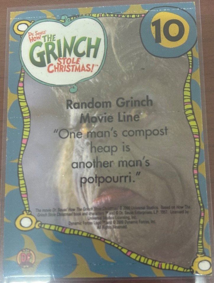 2000 How The Grinch Stole Christmas JIM CARREY #10 🎅🏻 BEAUTY Autograph ...