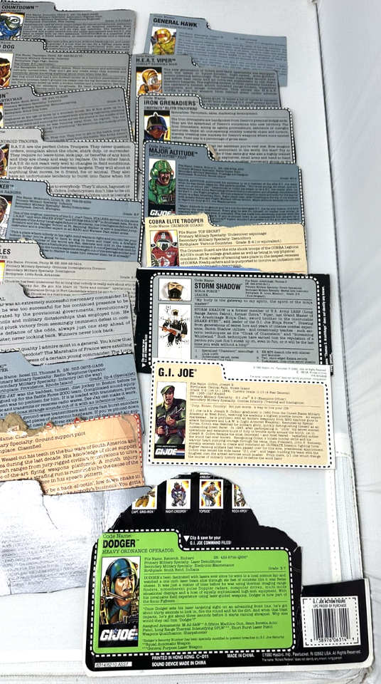 GI JOE ARAH 50 mixed file cards lot 1980s/1990s | eBay