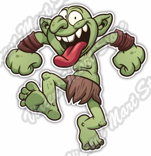 Crazy Cartoon Troll Monster Dancing Funny Car Bumper Vinyl Sticker ...