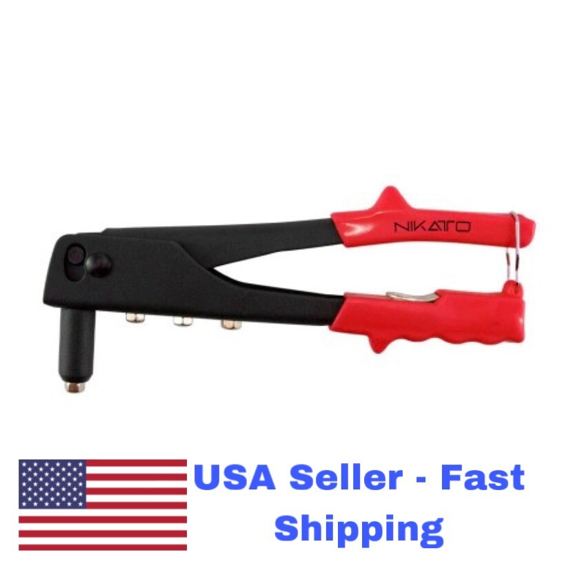 Hand Riveter, Heavy Duty Swivel Head Riveter Tool, 3 Nozzles 1/8"-5/32 ...