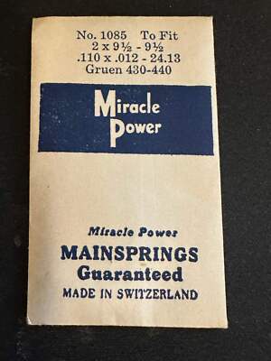 Miracle Power Mainspring #1085 for Gruen 430, 431, 435 & 440 - Steel | eBay