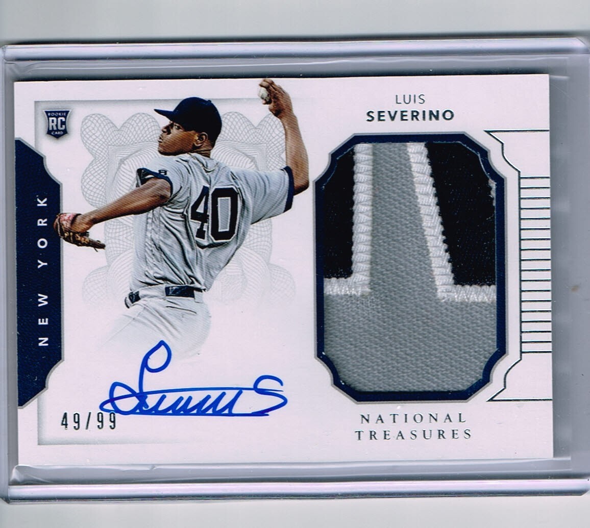 LUIS SEVERINO 2016 NATIONAL TREASURES RC AUTO PATCH # 49/99 NEW YORK YANKEES | eBay