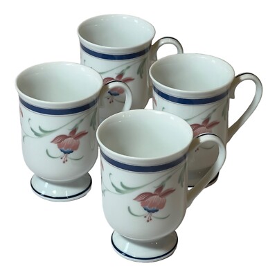 Set of 4 Princess House Fine Porcelain Pedestal Mugs Excel. Used ...