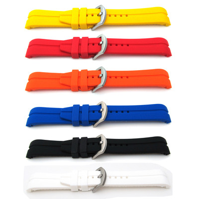 Mens Sports Watch Strap Band CURVED ENDED 22mm Divers Silicone Rubber ...
