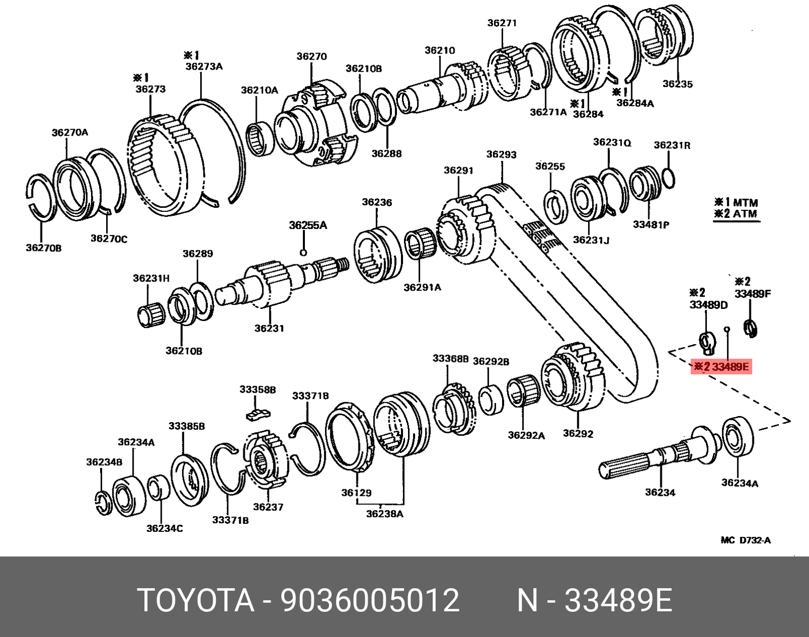 Genuine OE ball, 5th gear bearing inner race lock, 9036005012 for ...