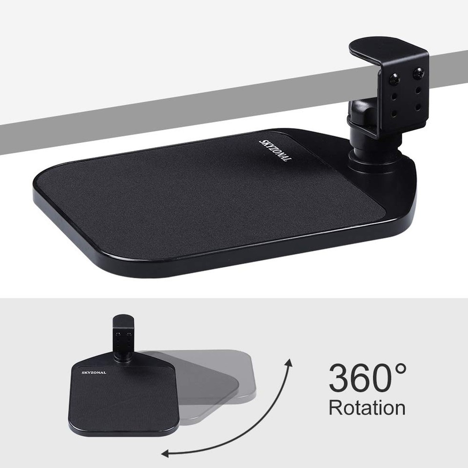 Ergonomic Mouse Platform Under Desk Ergonomic Wrister Mouse Pad (Black ...