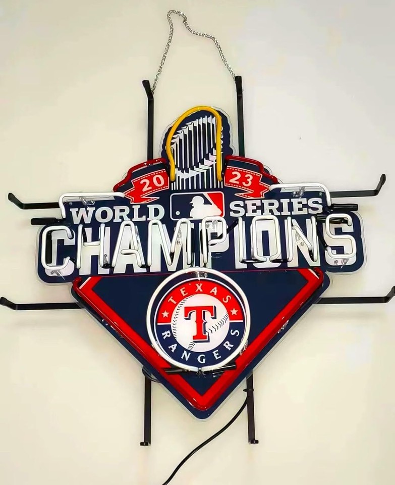 Texas Rangers 2023 World Series 24"x24" Neon Light Sign Lamp HD Vivid ...