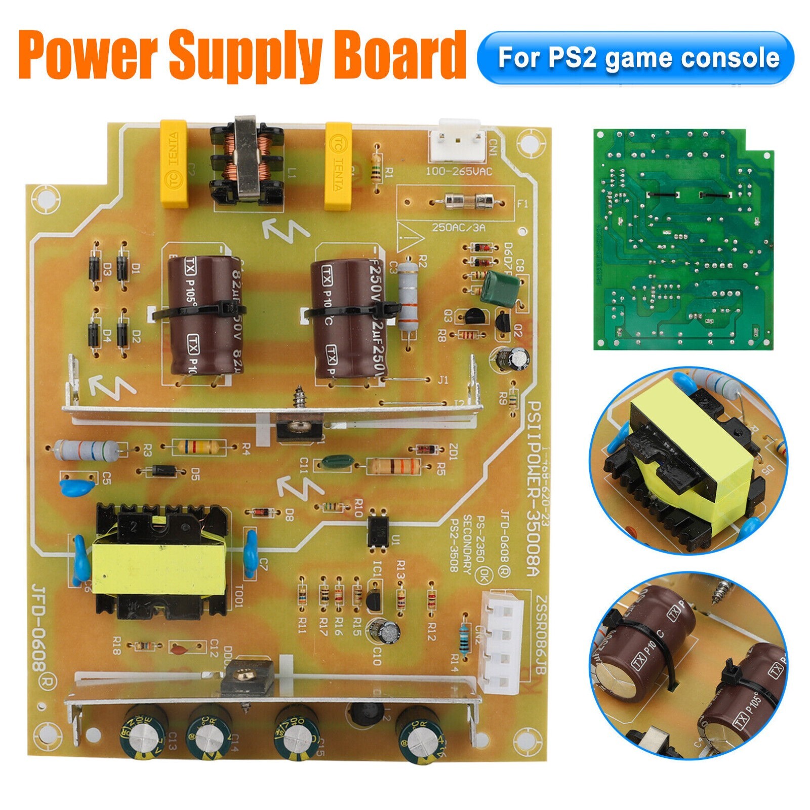 For PS2 Fat Console Built-in Power Supply Board Motherboard 30000 to ...