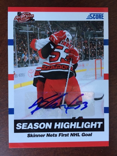 JEFF SKINNER 2011-12 SCORE FIRST GOAL AUTO CAROLINA AUTOGRAPH 02/25 ...