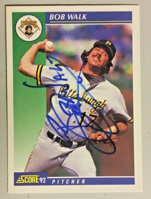 Bob Walk Autograph 1992 Score #54 Pittsburgh Pirates baseball ...