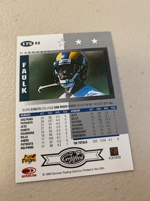 1999 Leaf Certified Mirror Red St. Louis Rams Football Card #175 ...