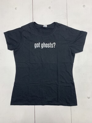 Port & Company Womens Black Got Ghosts Short Sleeve Shirt Size Large | eBay