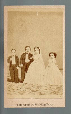 1863 TOM THUMB cdv WEDDING PARTY Midget Midgets CIRCUS Sideshow FREAKS ...