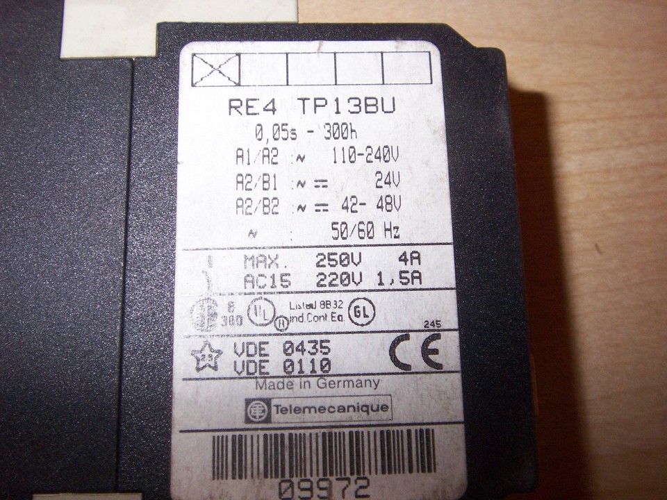 TELEMECANIQUE LOT OF 2 RE4 TP13BU TIME DELAY RELAY .05 SECONDS-300 ...