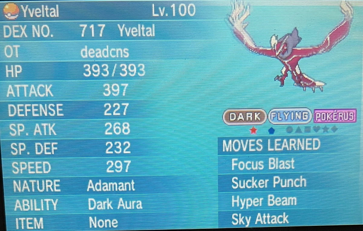 Pokemon Yveltal Shiny