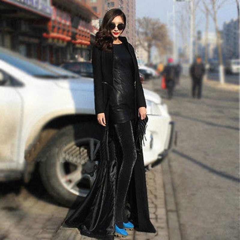 Women Long Sleeve Maxi Dress Coat Floor Length Jacket Plus Size Long ...