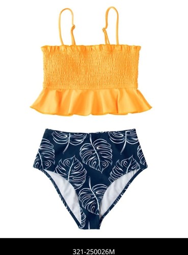 CUPSHE Women's High Waist Bikini Swimsuit Ruffle Two Piece Bathing Suit ...