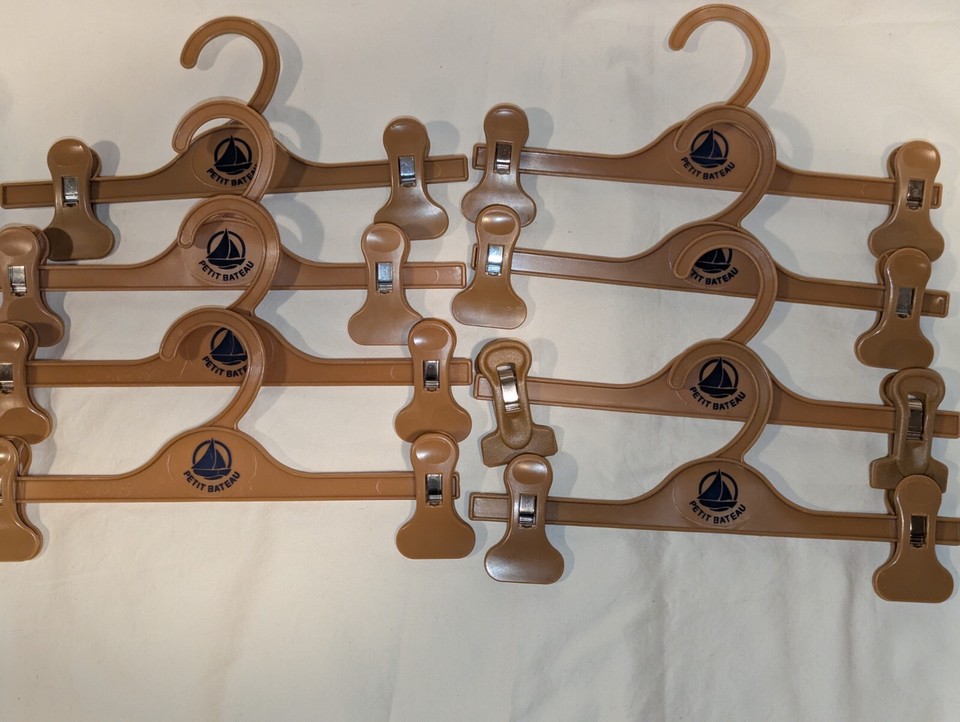 8 Petit Bateau Plastic Pant Clip Grip Hangers Adjustable 5"-10" Kid ...