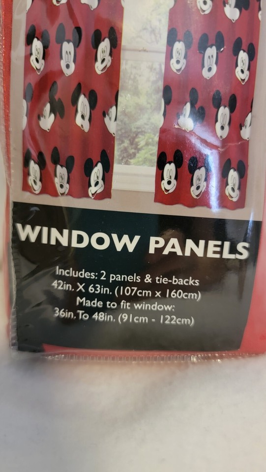 DISNEY WINDOWS CURTAIN PANELS DRAPES RED MICKEY MOUSE KIDS HOME DECOR ...