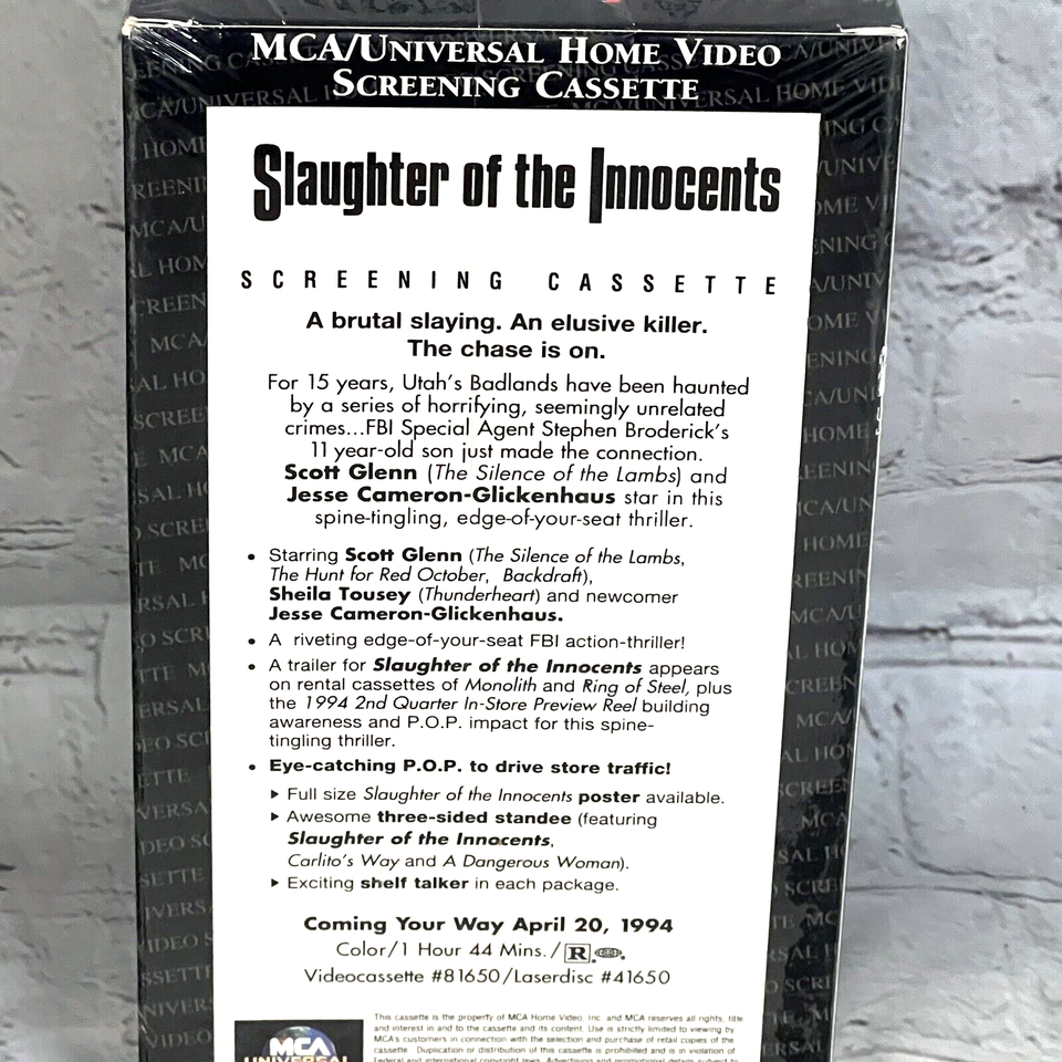Slaughter of the Innocents Scott Glenn Sheila Tousey VHS 1994 New ...