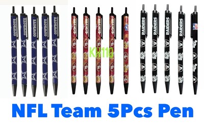 NFL Team Click Pens 5 pack Black Ink - Official Licensed | eBay