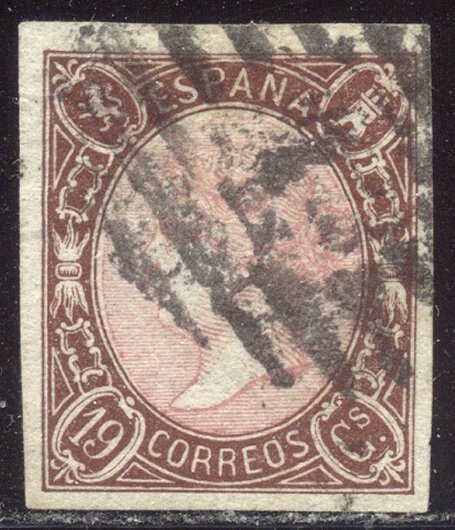 SPAIN #70 Used VF - 1865 19c Brown & Rose | eBay