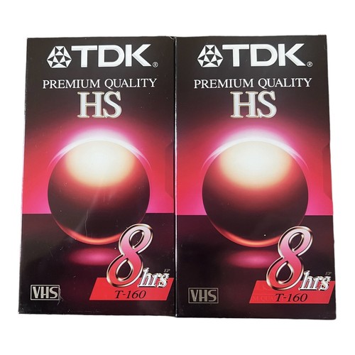 Lot of 2 TDK Premium Blank HS 8 Hours VHS Video Cassette Tapes T-160 ...