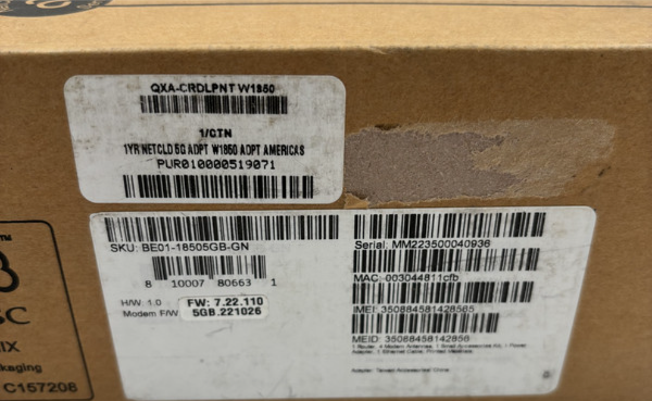 CRADLEPOINT W-SERIES 5G WIDEBAND ADAPTER W1850-5GB S5A032A ROUTER | eBay