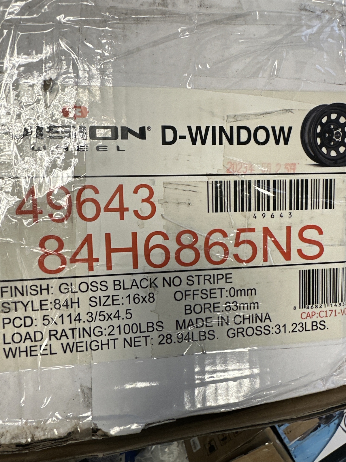 Vision D Window 16x8 5x114.3 0et Gloss Black Wheel for sale online | eBay