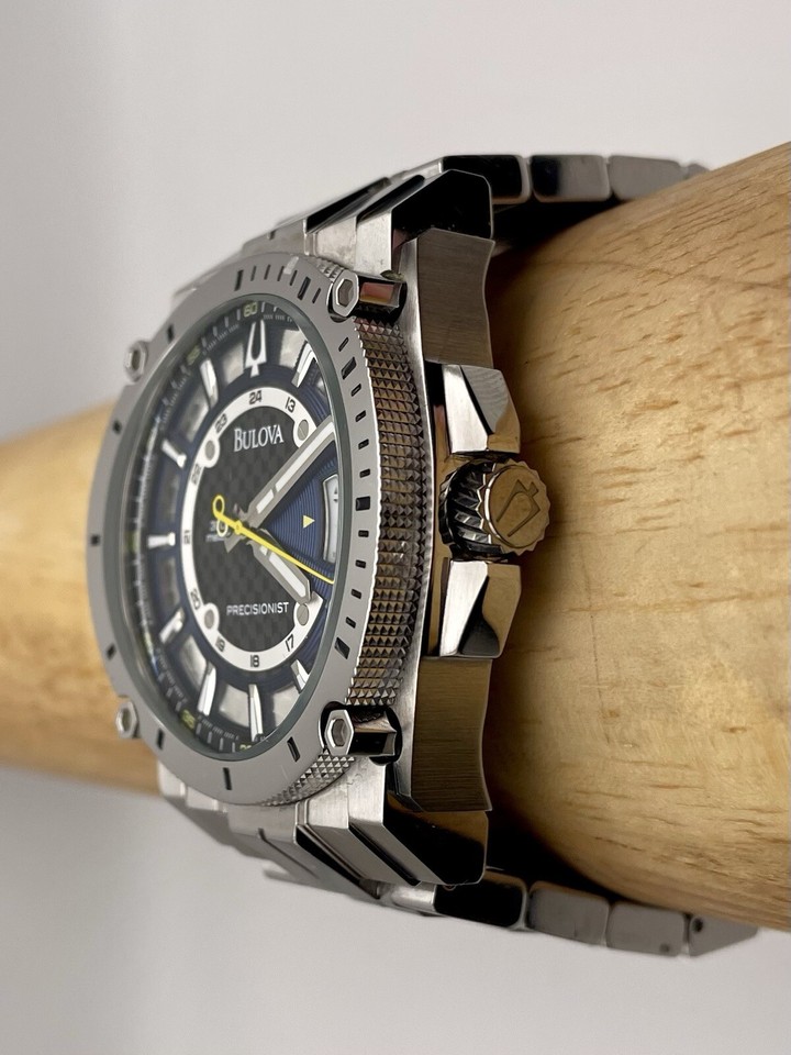 Bulova Precisionist Men’s Watch WR 300M Date Ind. 96B131 New Battery | eBay