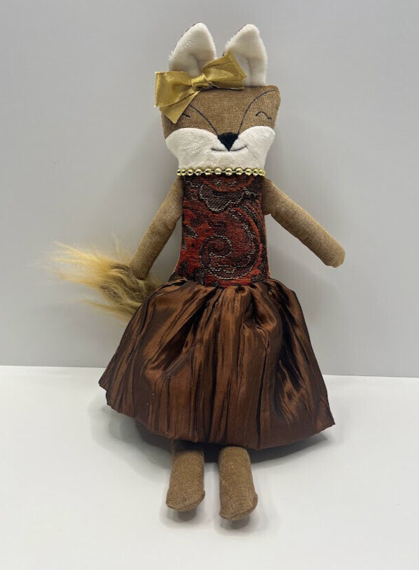 Woof & Poof Fancy Fox Doll 18" Plush Gold Christmas Holiday Shelf ...